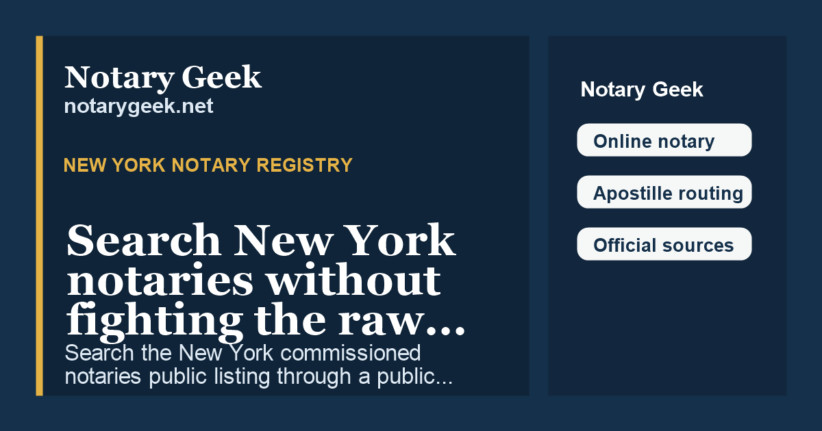 New York Notary Public Listing Search | Notary Geek